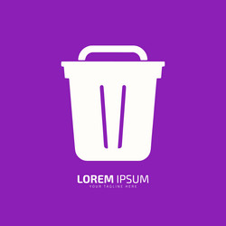 Minimal or abstract dustbin logo icon silhouette Vector Image