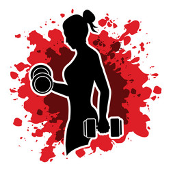 Woman doing lateral side shoulder dumbbell raises Vector Image