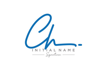 Initial ch signature logo template hand drawn Vector Image