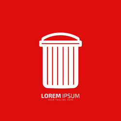 Minimal or abstract dustbin logo icon silhouette Vector Image