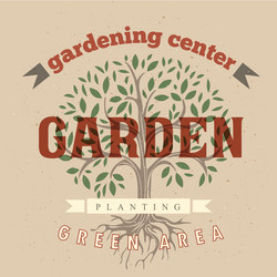 Tree emblem label template Royalty Free Vector Image