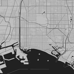 Detailed map of long beach city linear print Vector Image