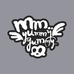 Mm yummy calligraphy lettering Royalty Free Vector Image