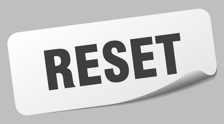Reset sticker label Royalty Free Vector Image - VectorStock