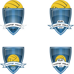 Set water polo logo for the team and cup Vector Image