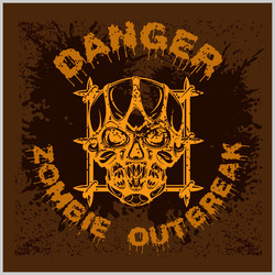 Poster zombie outbreak sign board with zombie Vector Image
