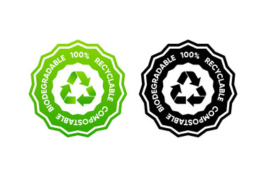 Biodegradable recyclable banner 100 percent bio Vector Image