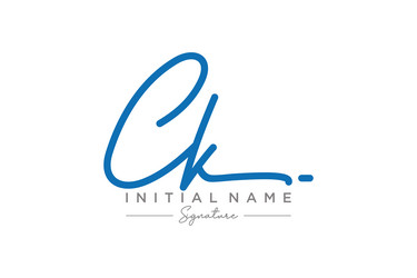 Initial ck signature logo template hand drawn Vector Image