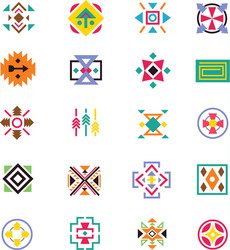 Maya aztec totem isolated elements signs idols Vector Image