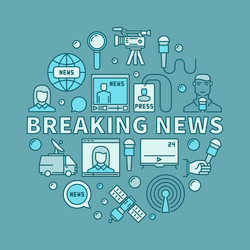 Breaking news outline Royalty Free Vector Image