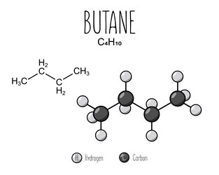 Methane skeletal structure and flat model Vector Image