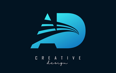 Ad a d letter logo design with a creative cut Vector Image