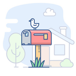 Open mailbox isolated icon letter box Royalty Free Vector