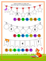 Ordering numbers worksheet arrange numbers Vector Image