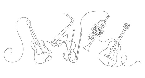 Set of wind musical instruments Royalty Free Vector Image