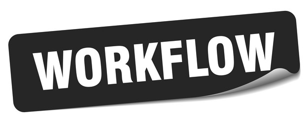 Workflow sticker workflow label Royalty Free Vector Image