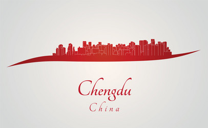 China chengdu city skyline isolated Royalty Free Vector