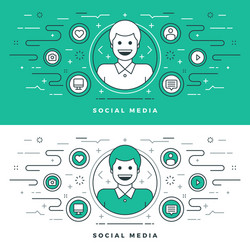 Network banners set Royalty Free Vector Image - VectorStock