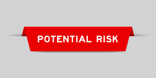 Sticker label with word potential risk in red Vector Image