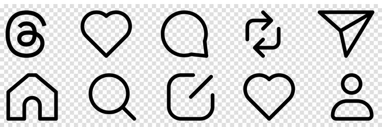 Threads networking interface icons instagram new Vector Image