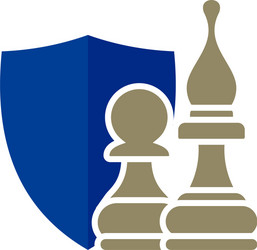 Set shield chess logo design creative Royalty Free Vector