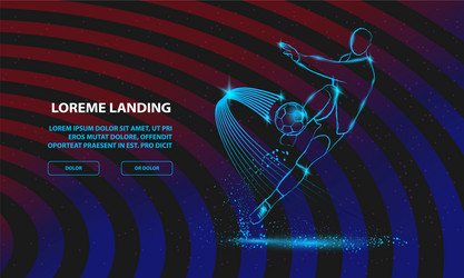 Soccer player hits ball front view Royalty Free Vector Image