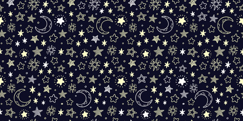 Space constellations seamless pattern Royalty Free Vector