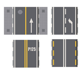Asphalt road highway types Royalty Free Vector Image