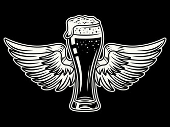 Beer bottle with wings Royalty Free Vector Image