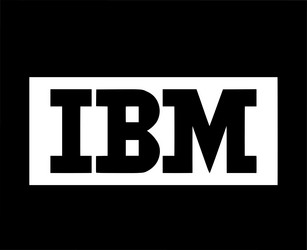 Ibm brand logo software computer symbol white Vector Image