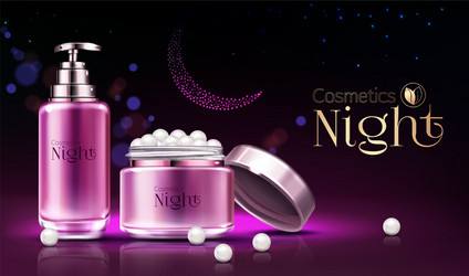 Night cream realistic promo banner template Vector Image