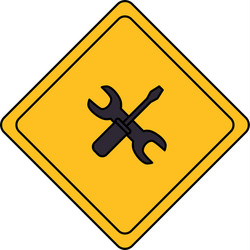 Traffic signal with wrench and screwdriver Vector Image