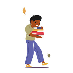 Children walk with books to school kid characters Vector Image