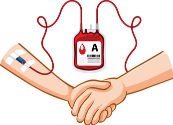 Set of all blood type and human arm donate blood Vector Image