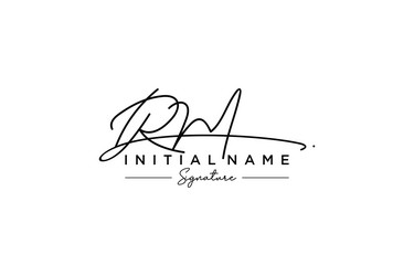 Initial rm signature logo template hand drawn Vector Image