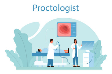Proctologist concept doctor examine intestine Vector Image