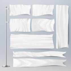 White textile banners with folds template Vector Image