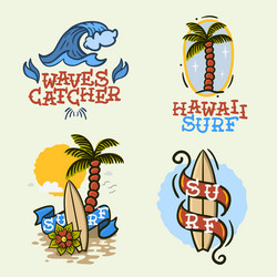 Surfing style surf summer time beach life Vector Image
