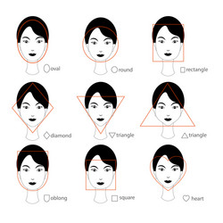 Set of different woman face types female face Vector Image