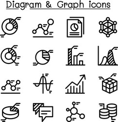 Graphics icon set chart graph and diagram Vector Image