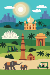 Delhi cartoon doodle cartoon Royalty Free Vector Image