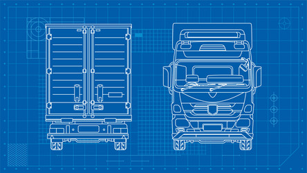 Delivery truck in outline style schematic Vector Image