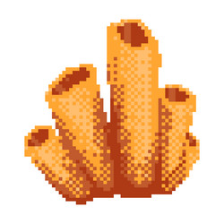 Pixel art pink tubular coral Royalty Free Vector Image
