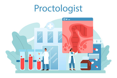 Proctologist concept doctor examine intestine Vector Image