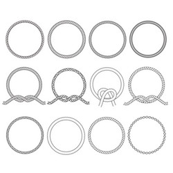 Round rope frame circle ropes rounded border Vector Image