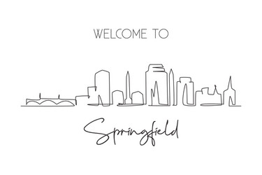 Single continuous line drawing springfield Vector Image