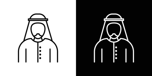 Arabic man icon set kuwait muslim sheikh Vector Image