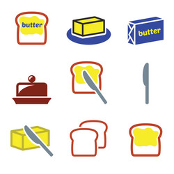 Dairy icons set - flat style Royalty Free Vector Image