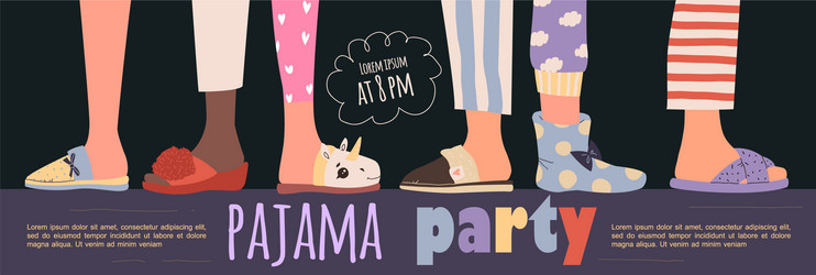 Colored pajama party poster template Royalty Free Vector