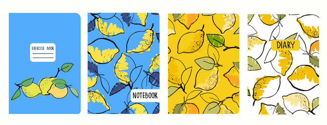 Cover page templates with hand drawn lemons Vector Image